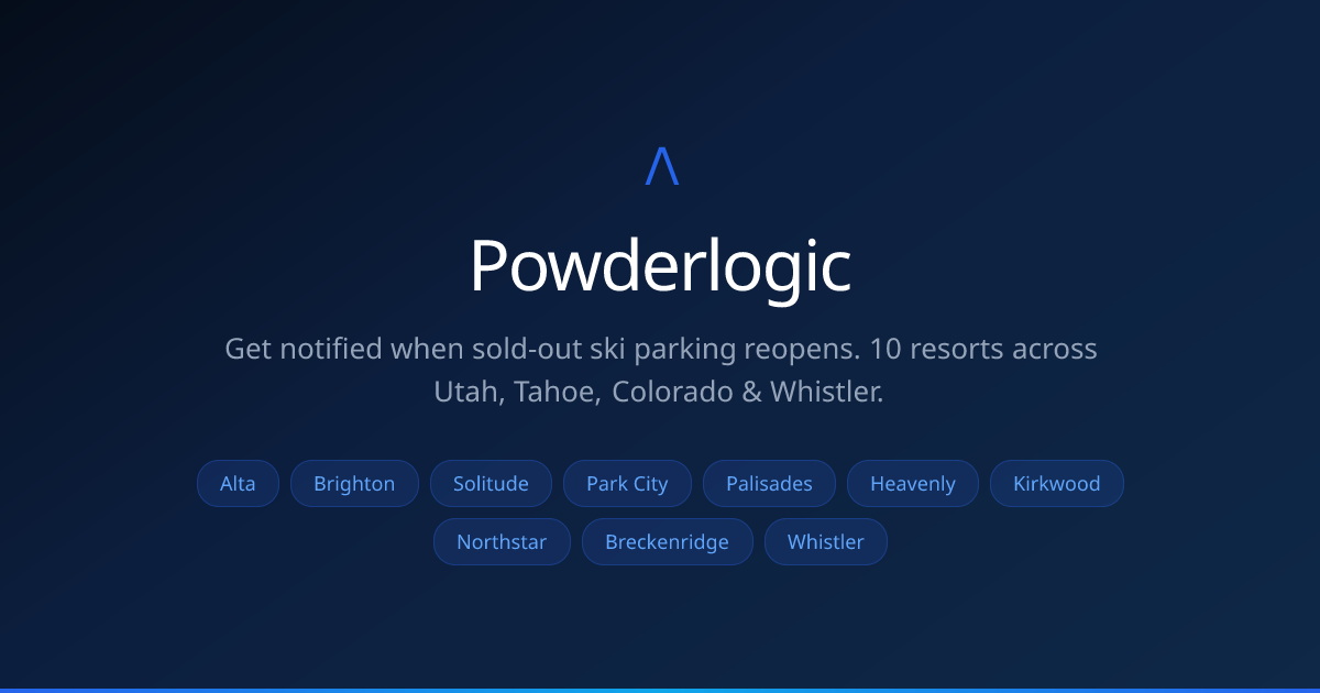 Powderlogic | Ski Parking Alerts